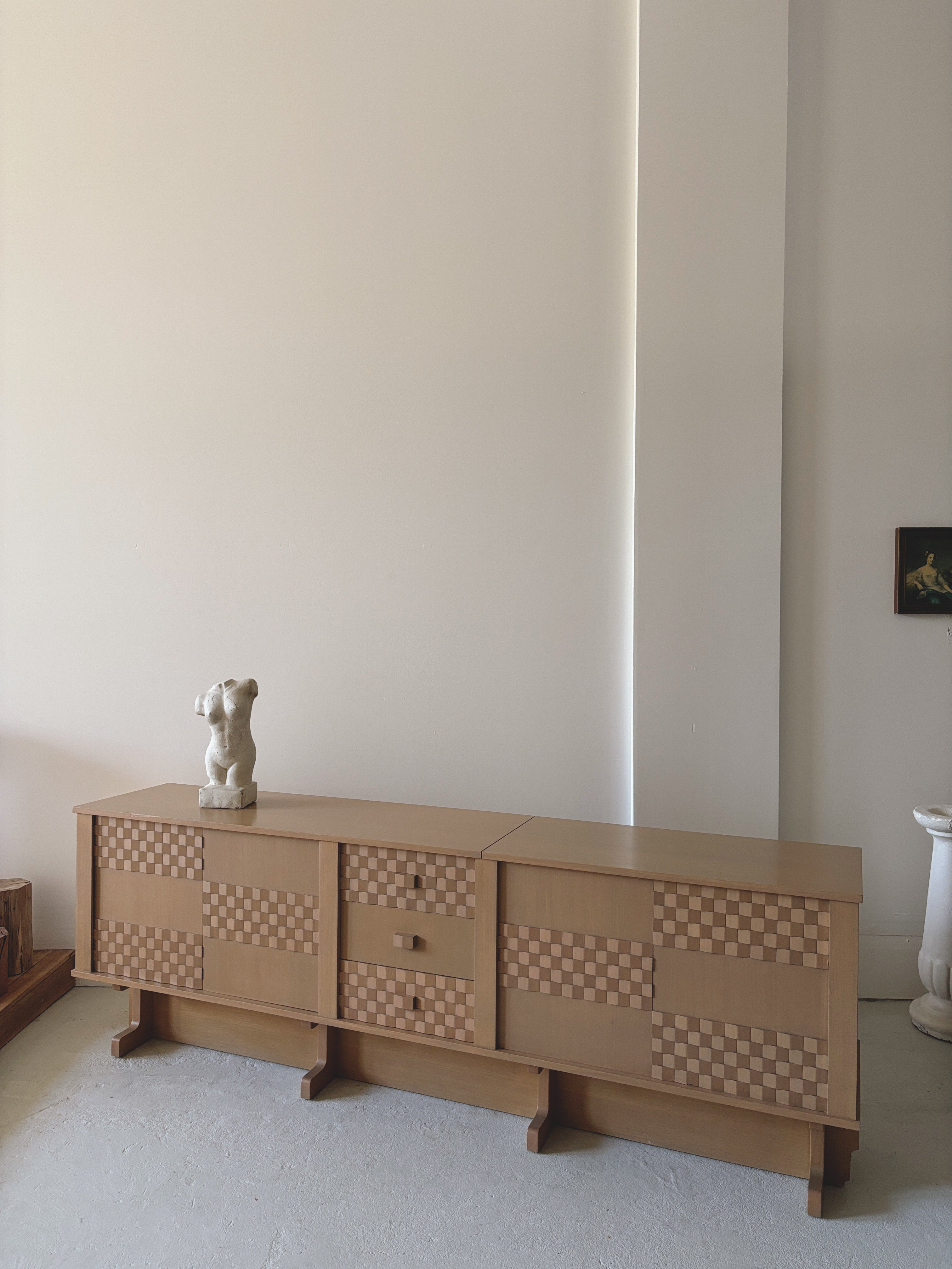 Custom 1980s Textured Sideboard – SOFT FOCUS HOUSE